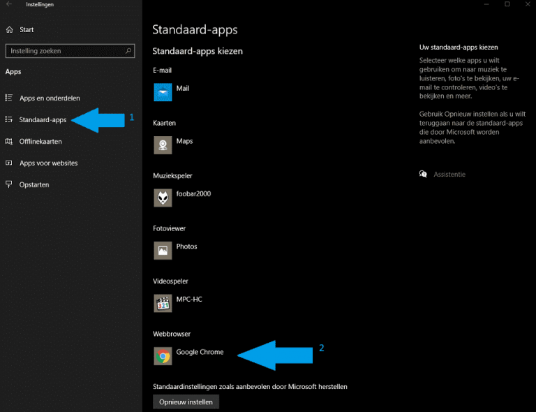 Standaard Browser instellen Windows 10 | Internet Handleidingen