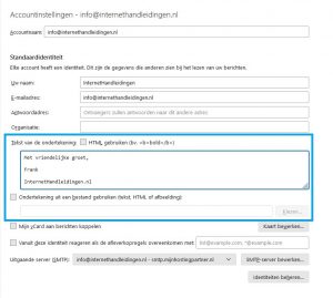 Thunderbird handtekening instellen | Internet Handleidingen