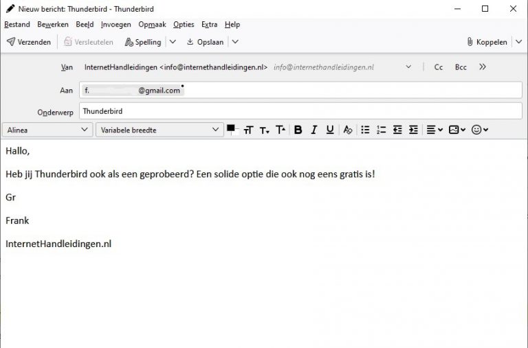 Thunderbird | Internet Handleidingen